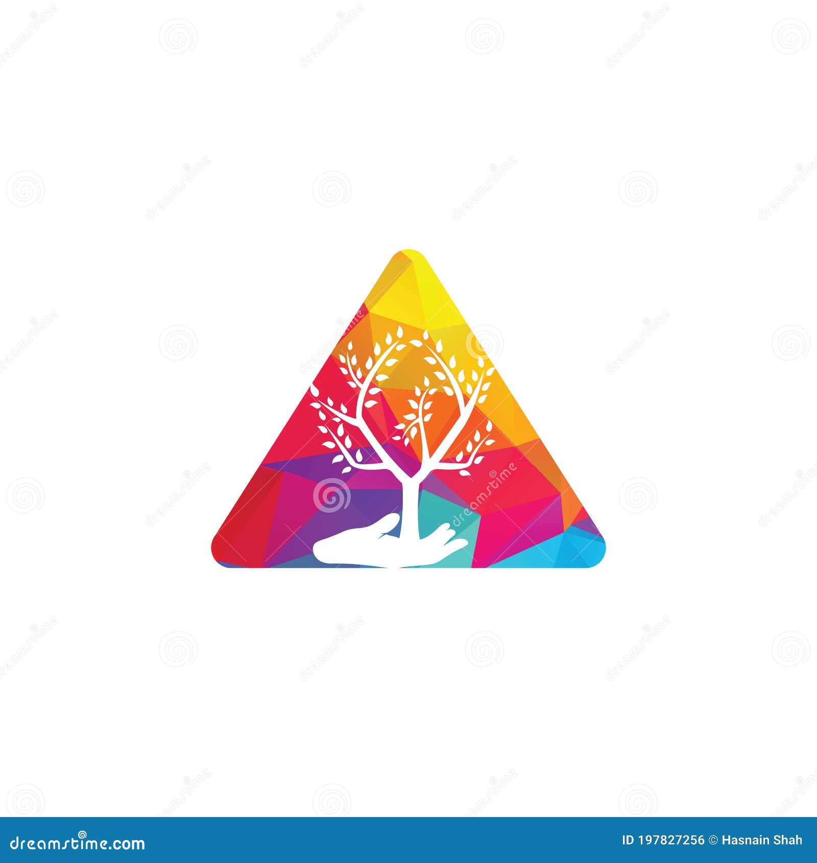 Tree in Hand Vector Logo Design. Stock Vector - Illustration of icon ...