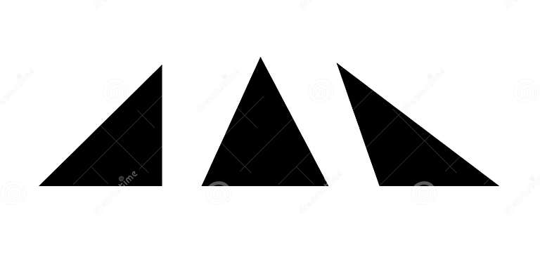 Triangle Types Based on Angles, Math Basic Shapes Silhouette, Vector ...
