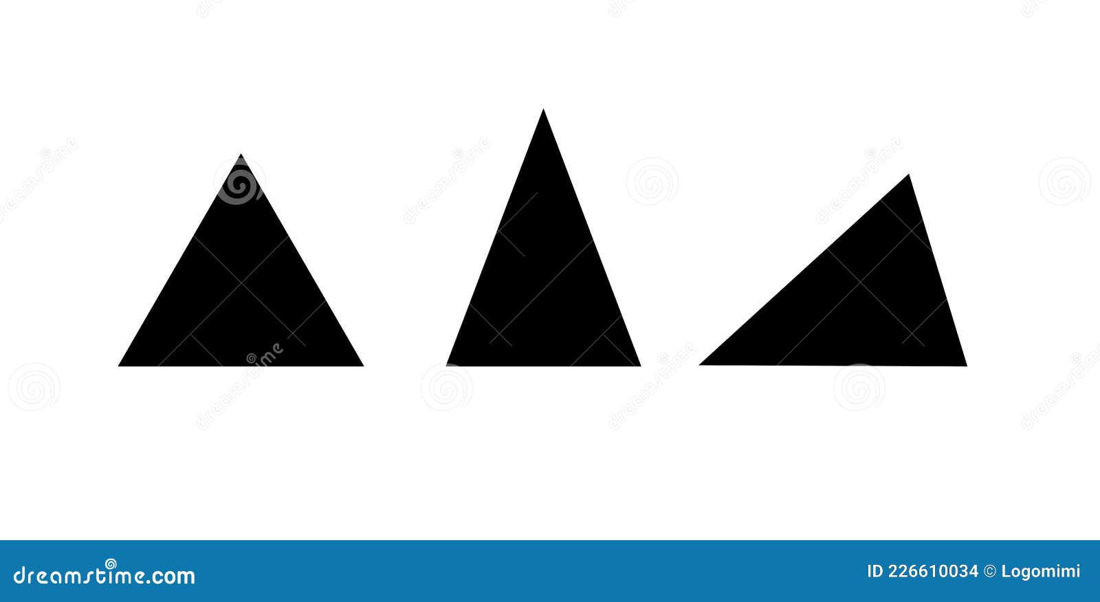 Triangle Types Based On Angles, Math Basic Shapes Silhouette, Vector ...