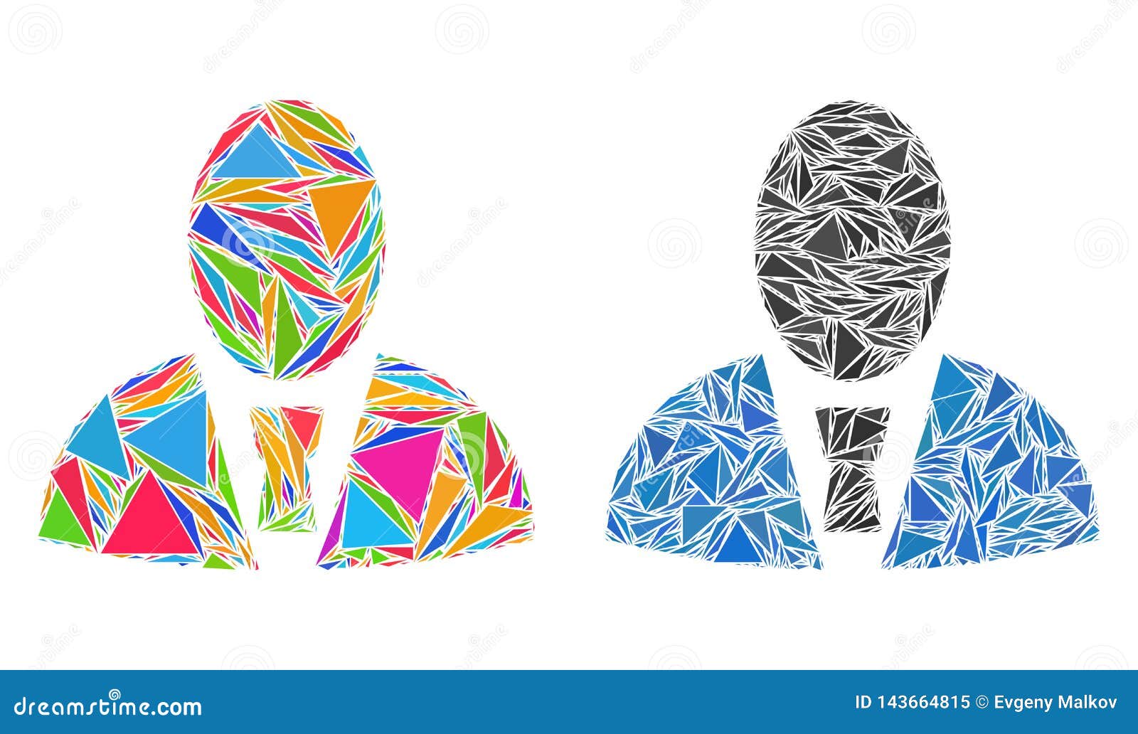 Triangle User Profile Collage Icons Stock Vector - Illustration of ...