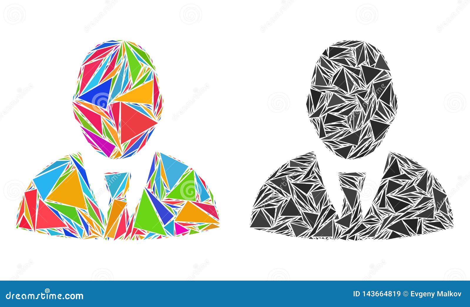 Triangle User Profile Collage Icons Stock Vector - Illustration of male ...