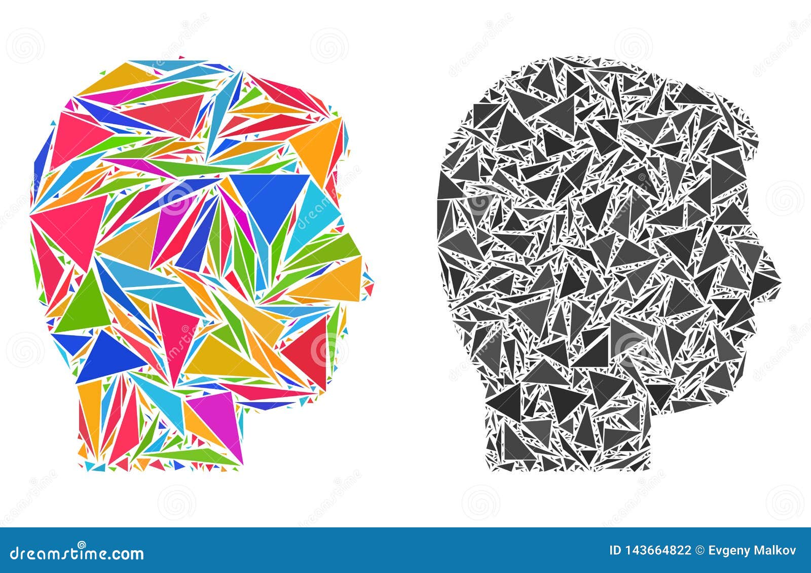 Triangle User Profile Collage Icons Stock Vector - Illustration of ...