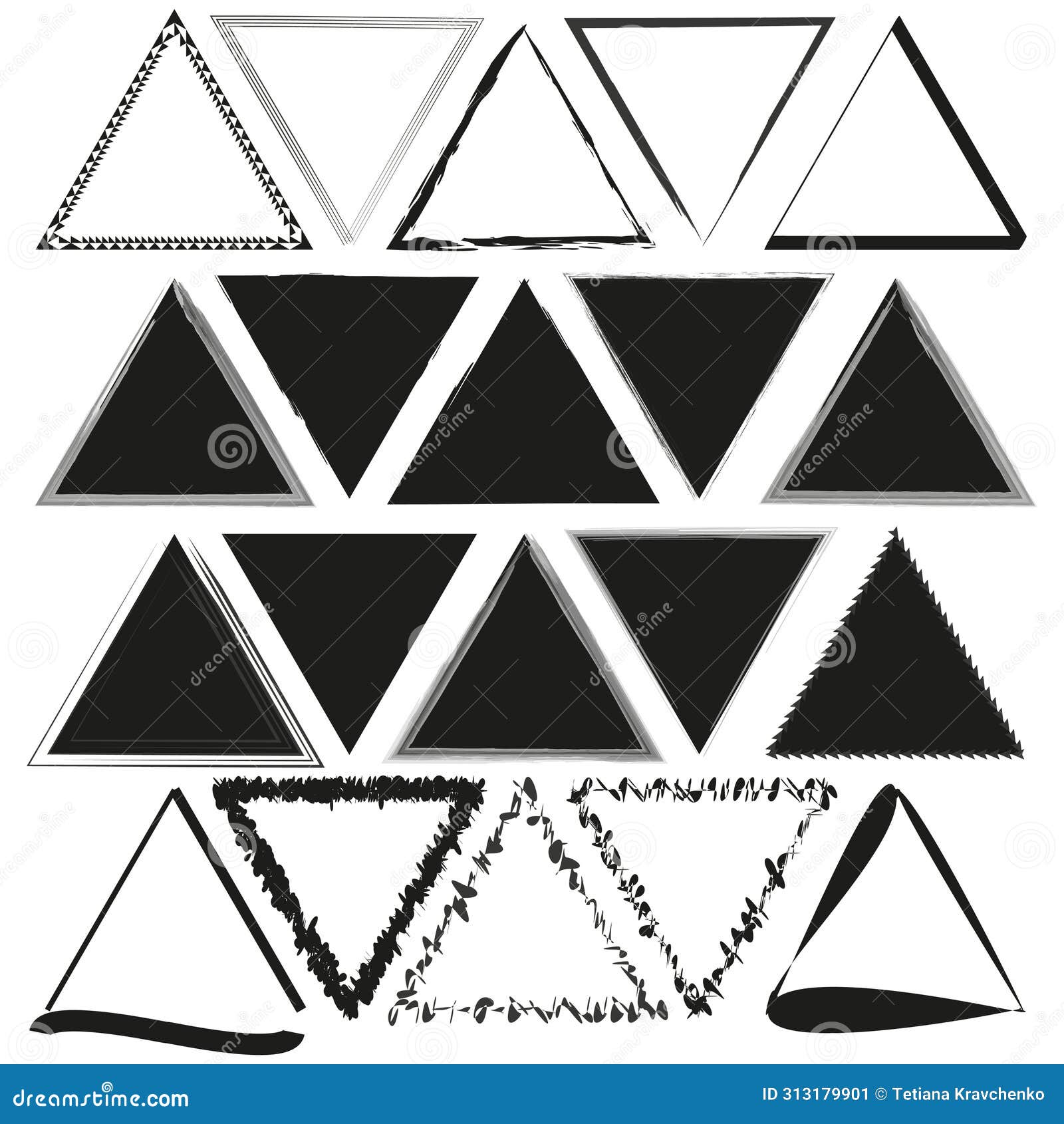 Triangle Variations Icon Set. Geometric Shapes Vector Illustration. EPS ...