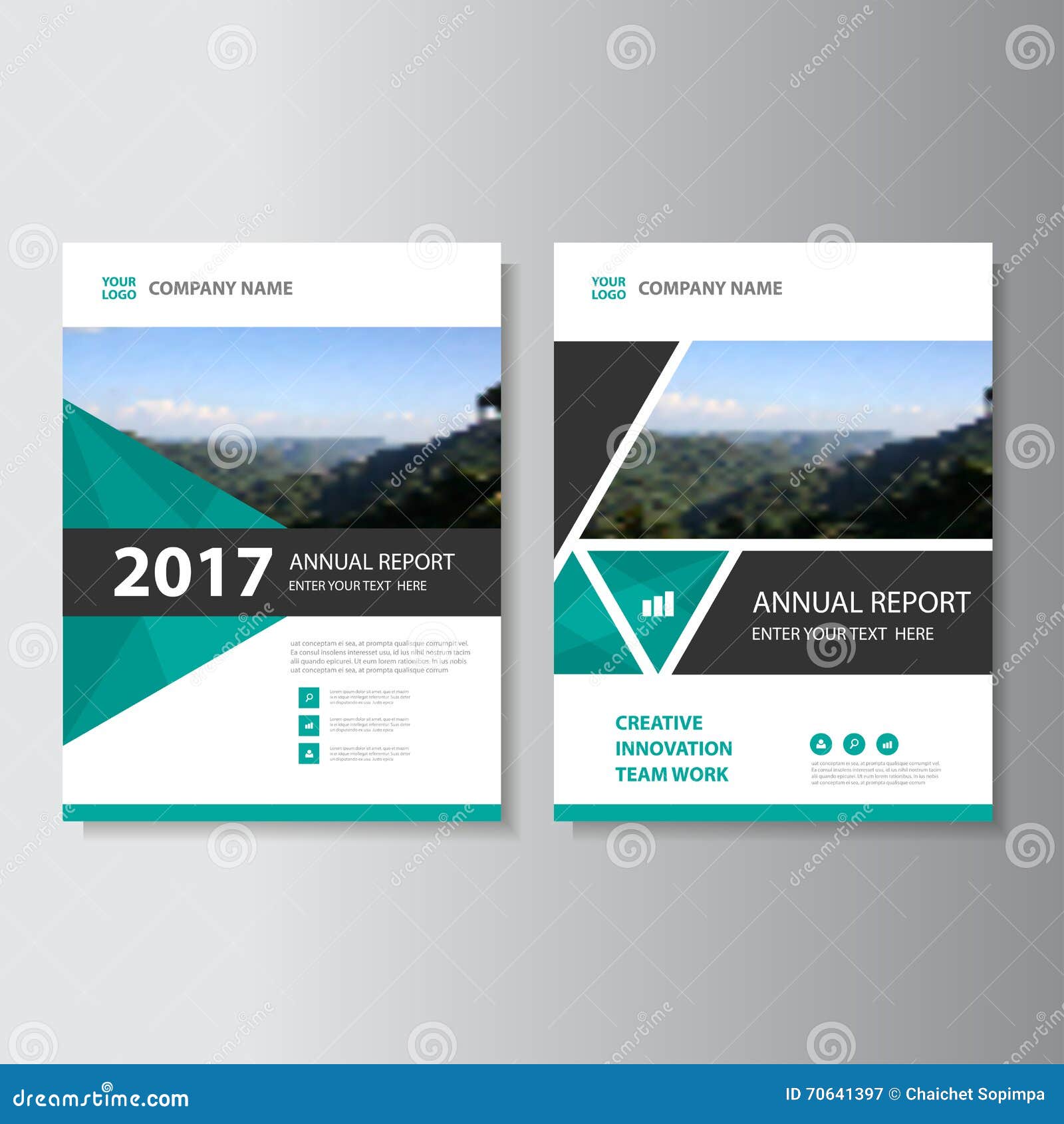 Triangle Vector Annual Report Leaflet Brochure Flyer Template Design