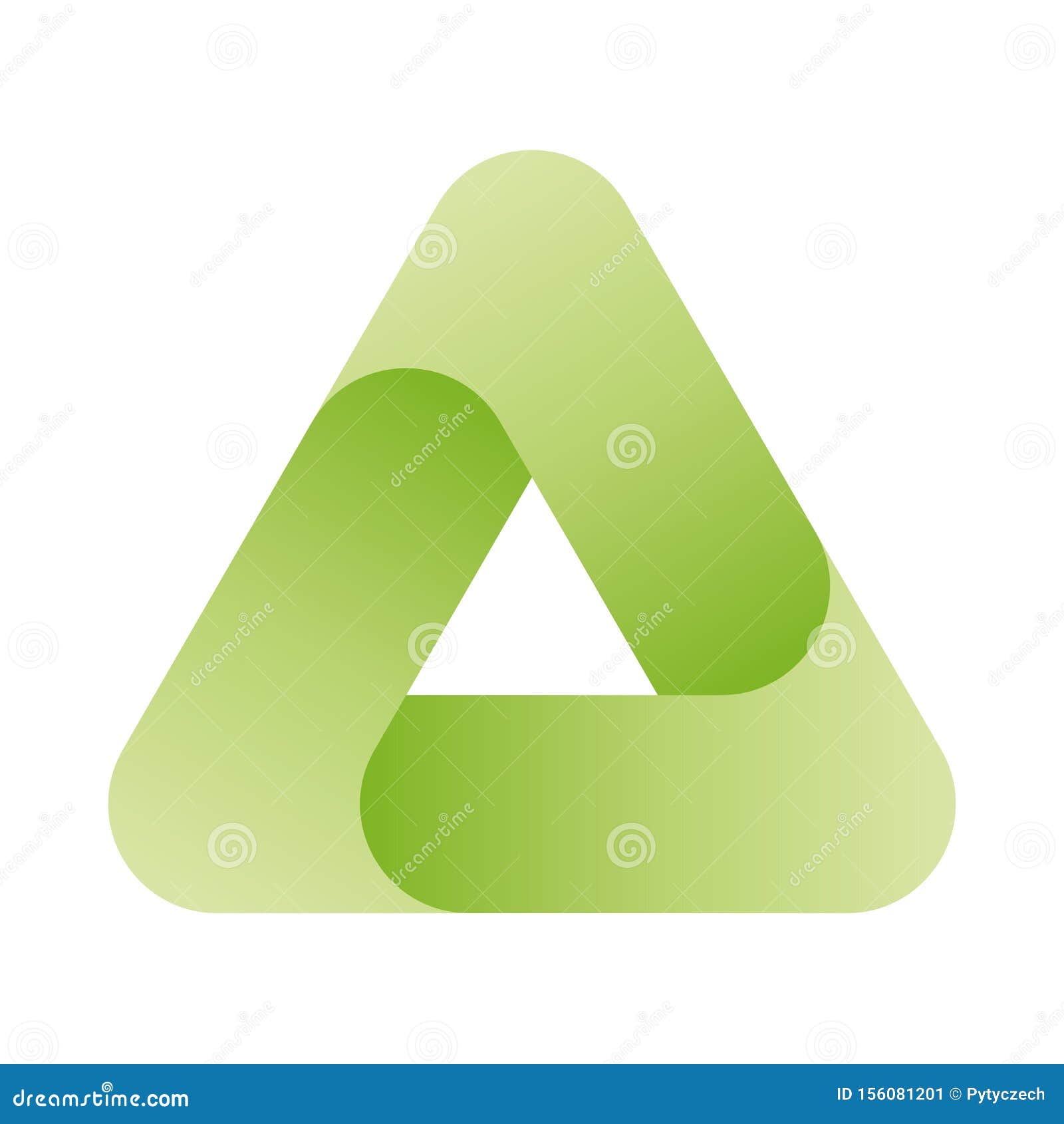 Triangle Vector Icon with Three Overlapping Sides and Rounded Corners ...