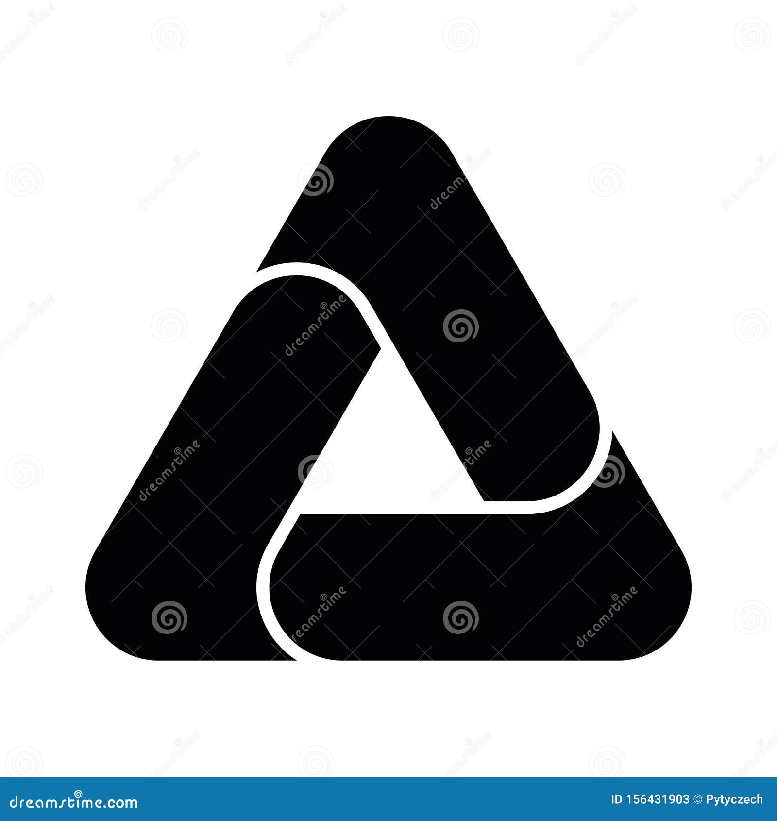 Triangle Vector Icon with Three Overlapping Sides and Rounded Corners ... Triangle Vector Icon with Three Overlapping Sides and Rounded Corners ...