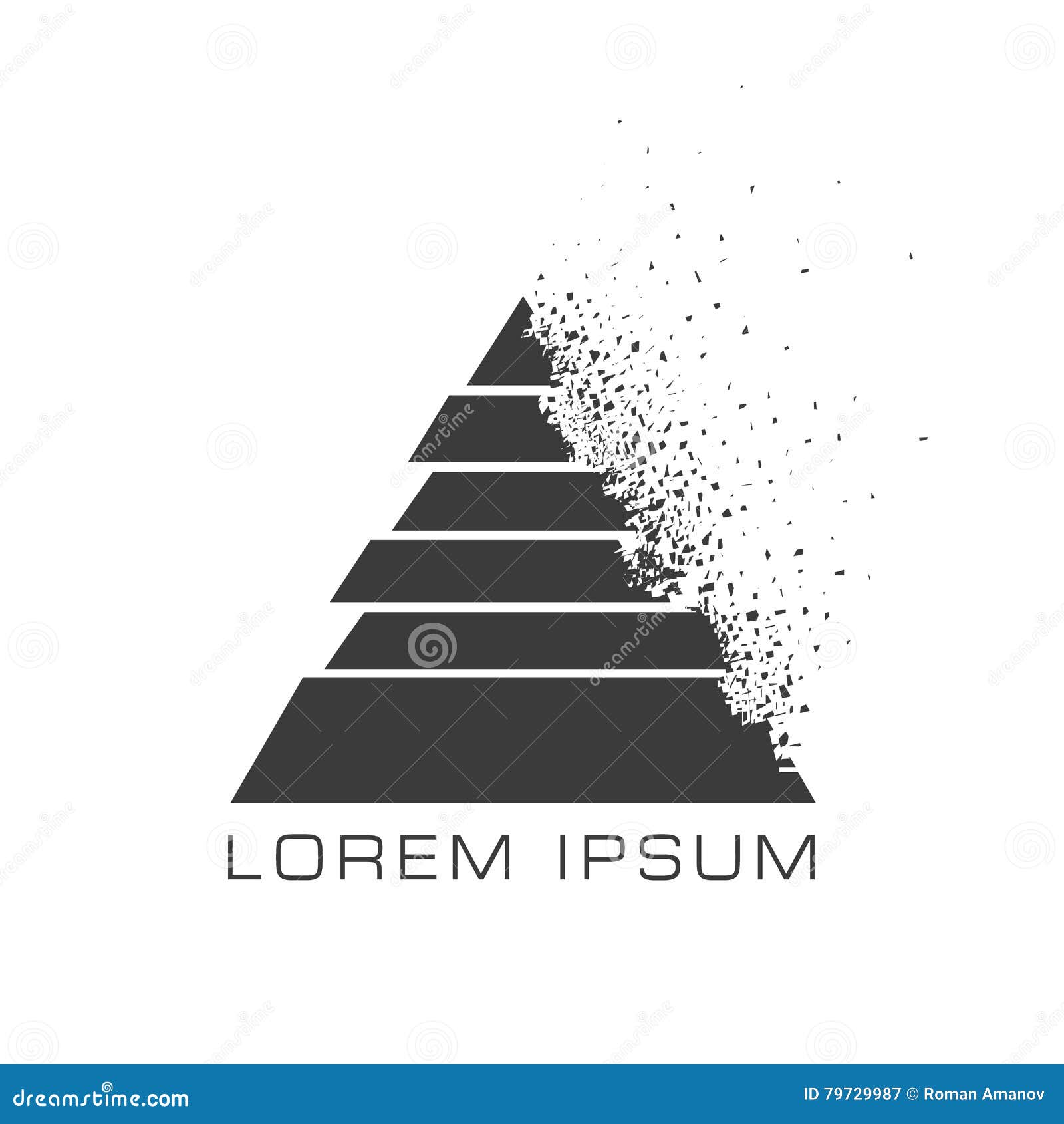 Triangle Vector Logo Concept with Debris on White Background Stock ...