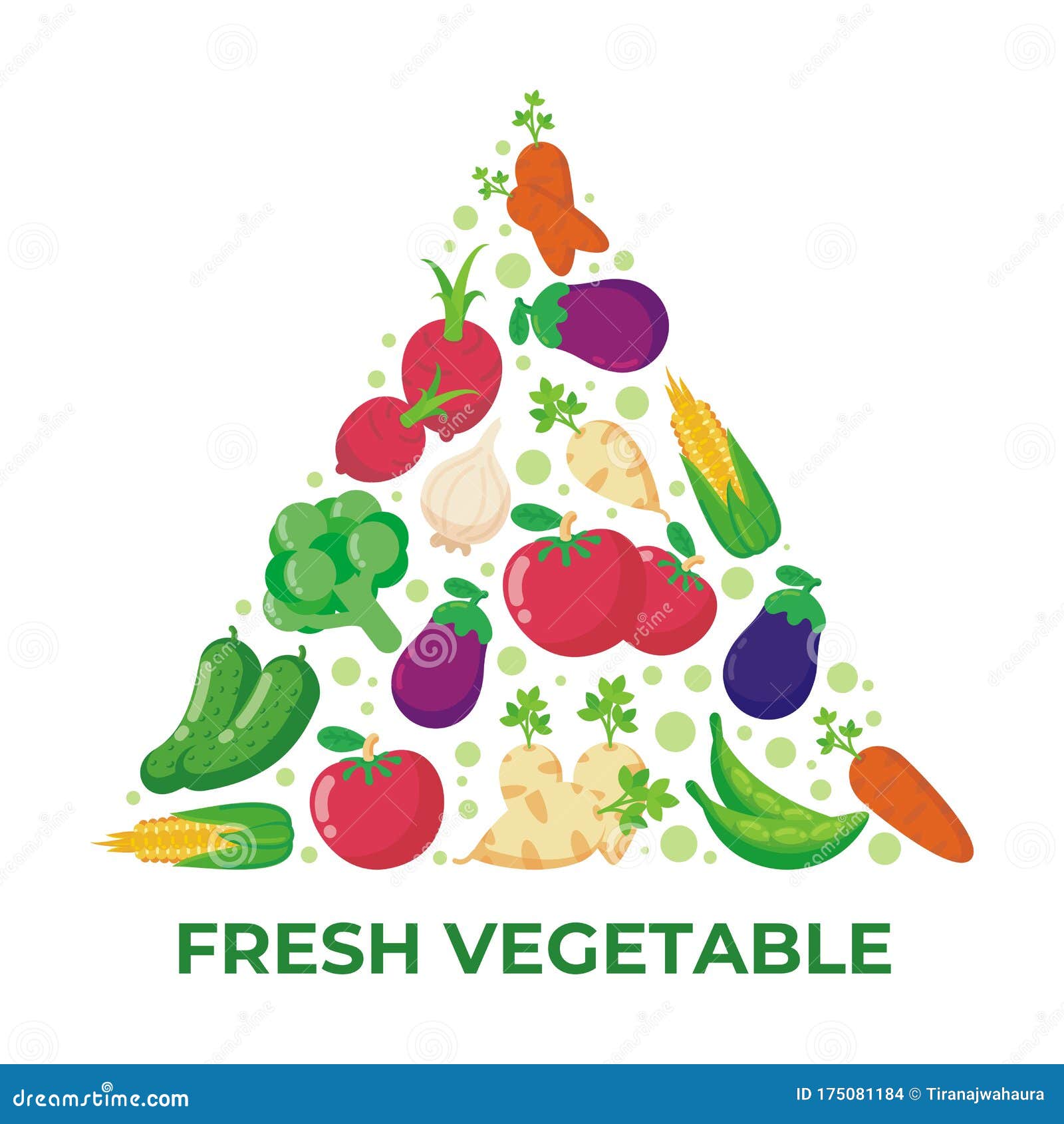 Triangle of Vegetable Vector Illustration Stock Vector - Illustration ...