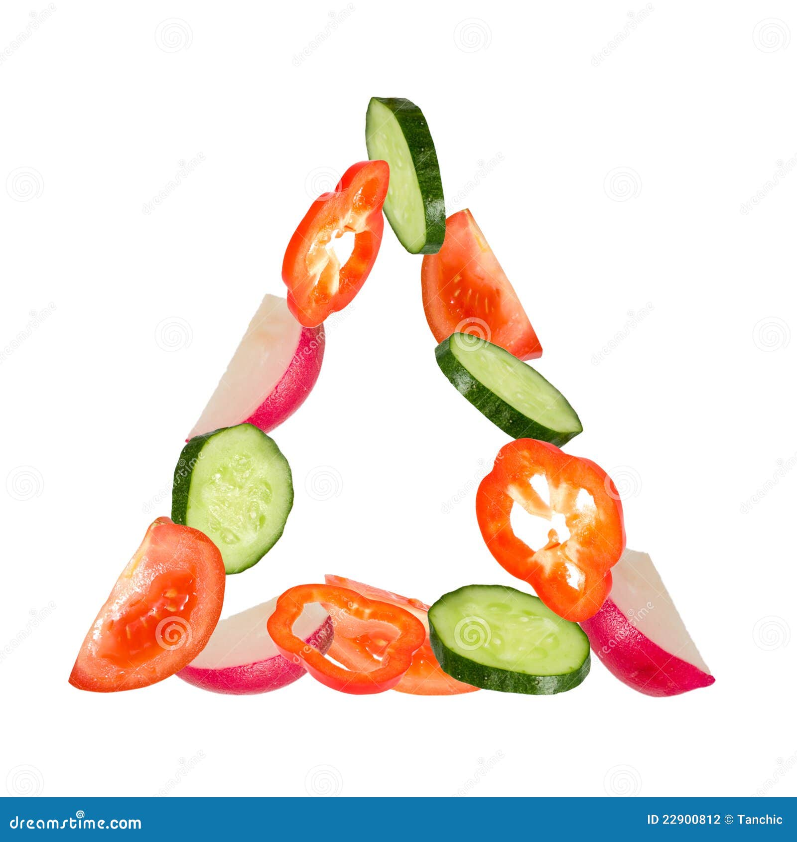 Triangle from Vegetables on a White Background Stock Photo - Image of ...