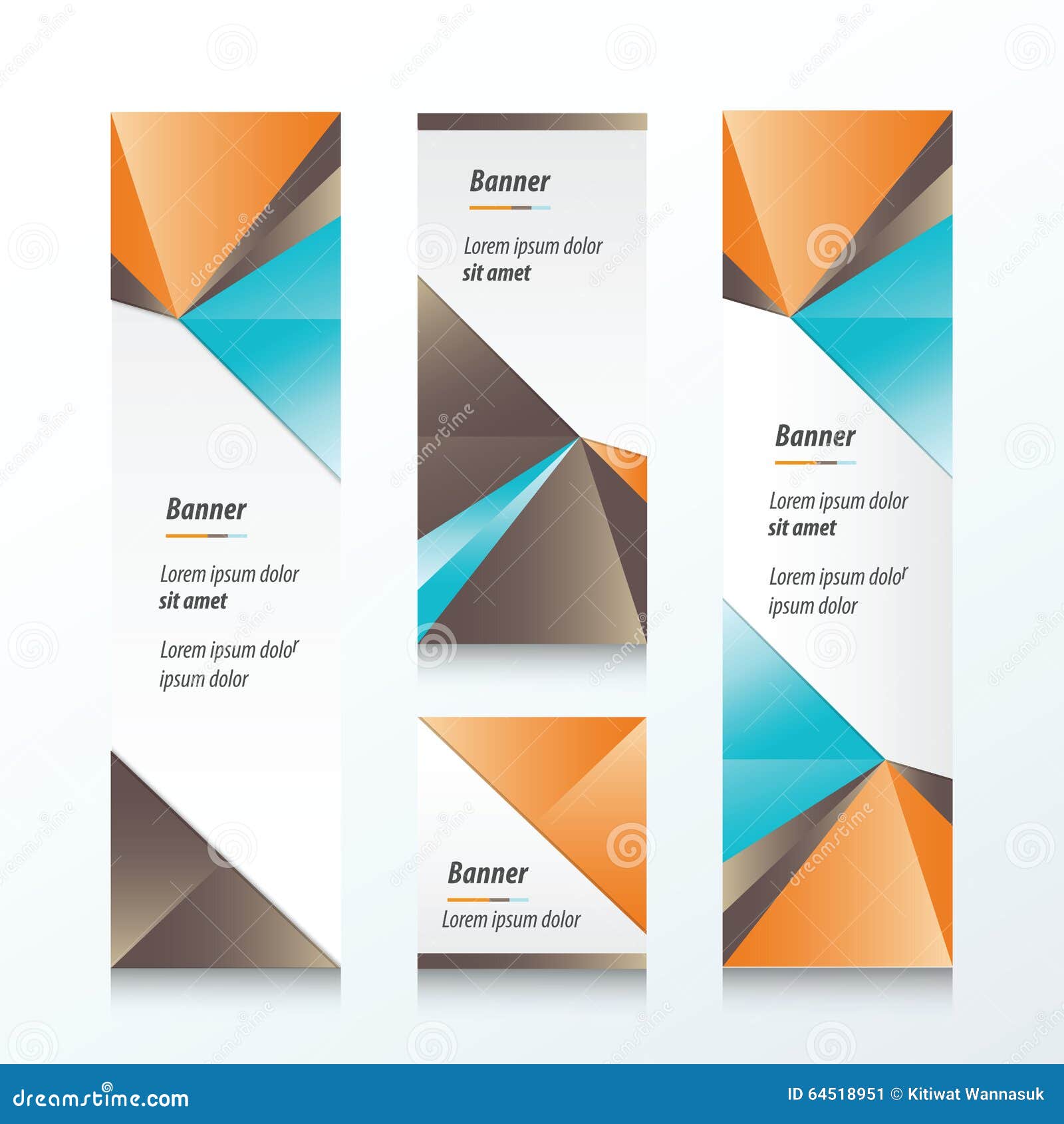Triangle Vertical Banner Orange, Blue, Brown Stock Vector ...
