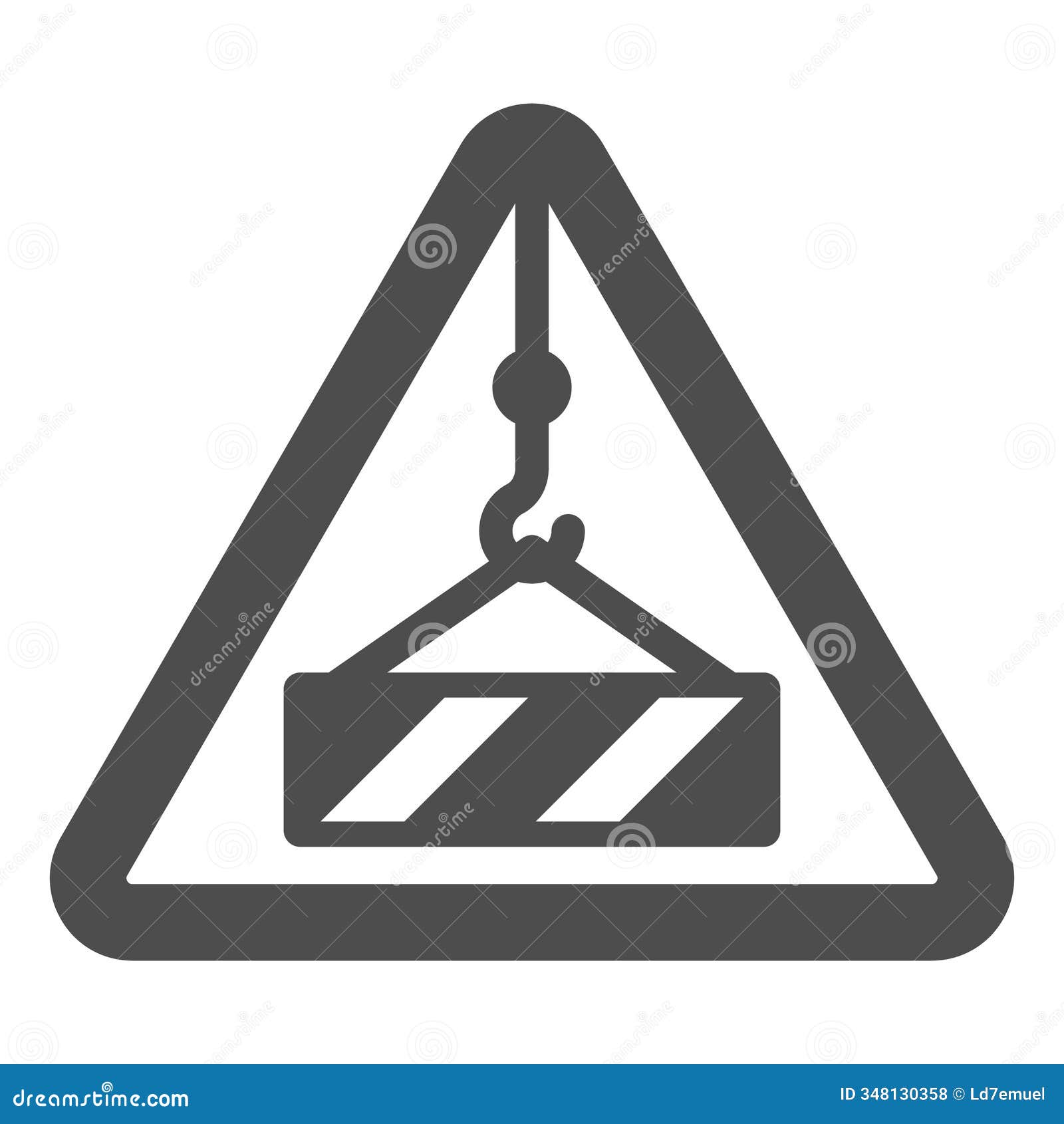 Triangle Warning with Crane Hook Solid Icon, High Edge Cargo Concept ...