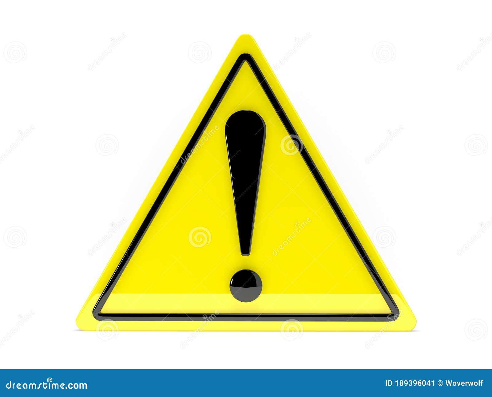 Triangle Warning Sign with Exclamation Point 3d Rendering Stock ...