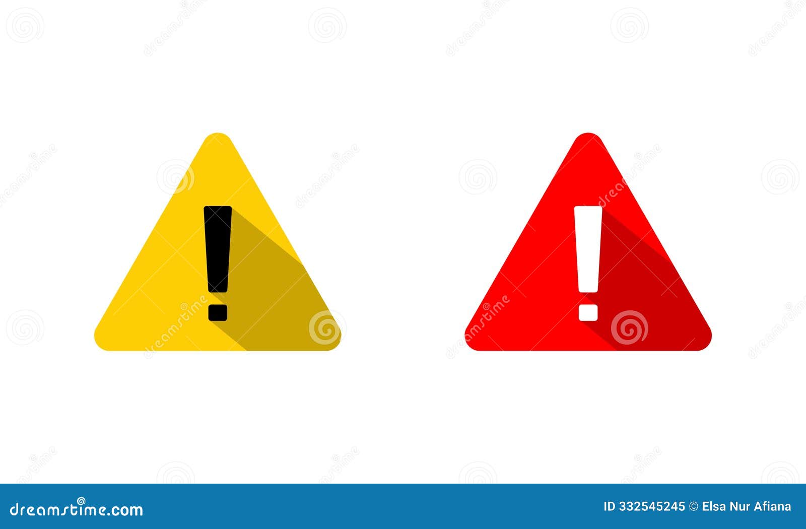 Triangle Warning Sign Icon with Long Shadow. Danger Caution Symbol ...