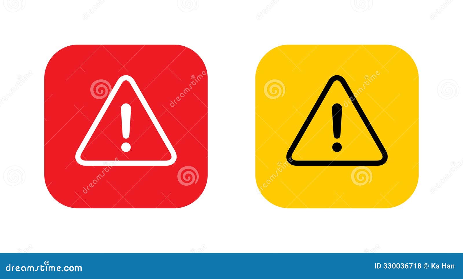 Triangle Warning Sign Icon on Square Background. Danger, Caution Symbol ...