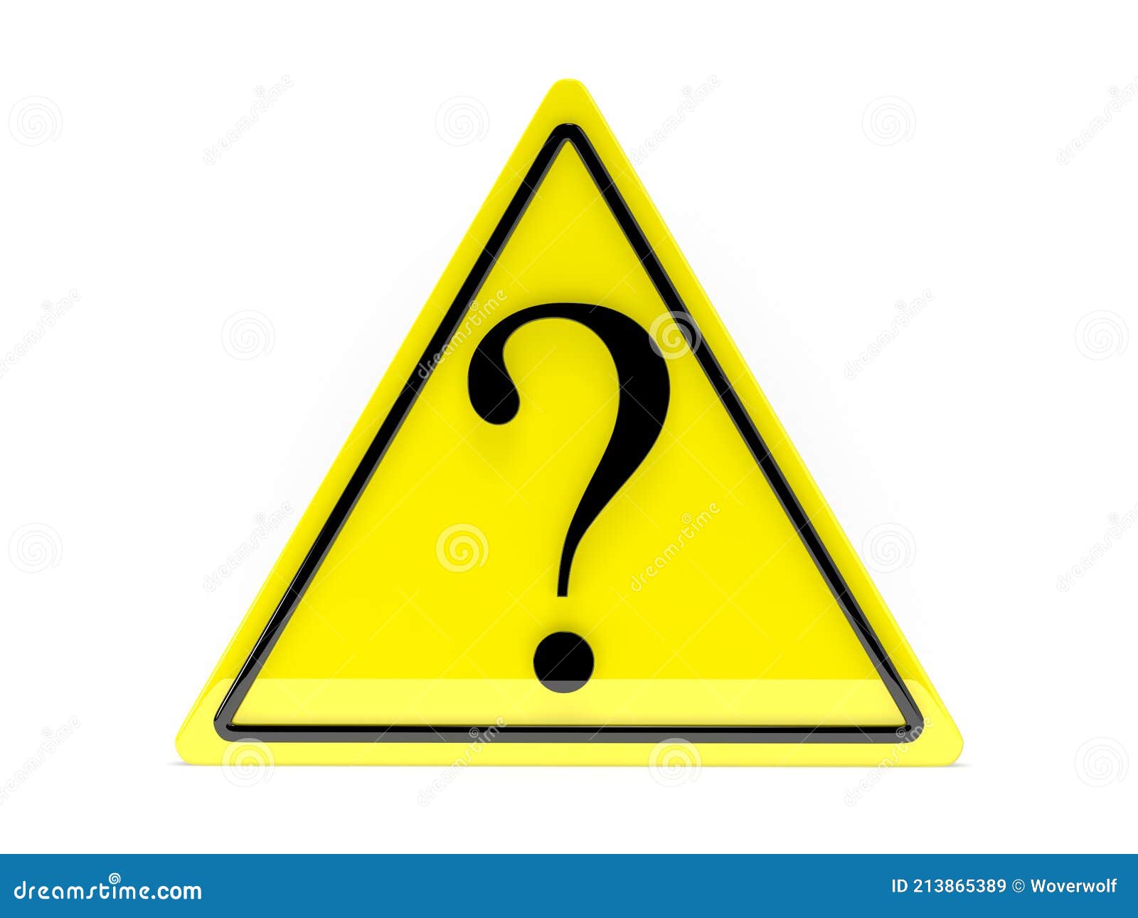 Triangle Warning Sign with Question Mark 3d Rendering Stock ...