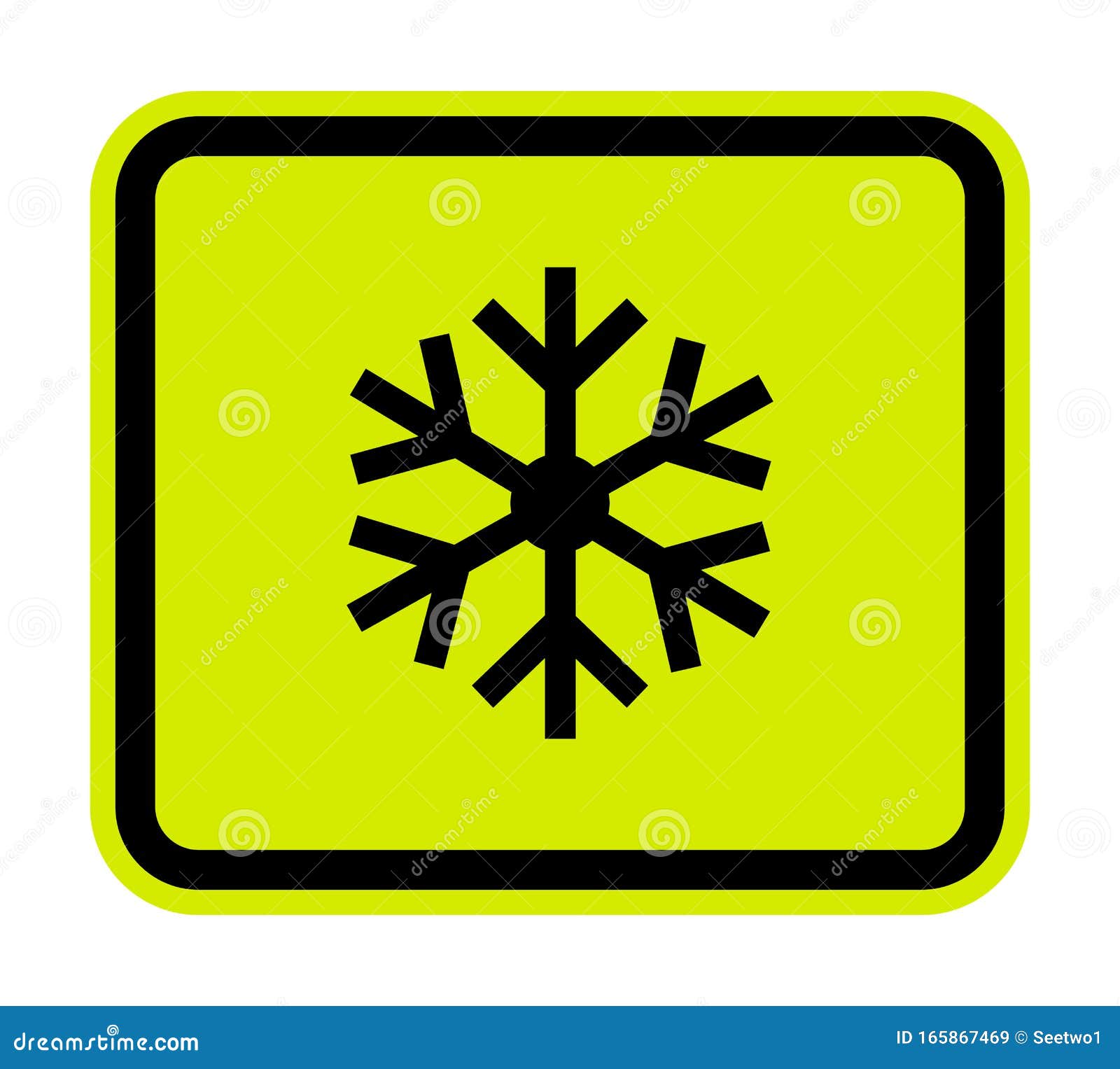 Triangle Warning Sign with Snowflake Symbol Isolate on White Background ...