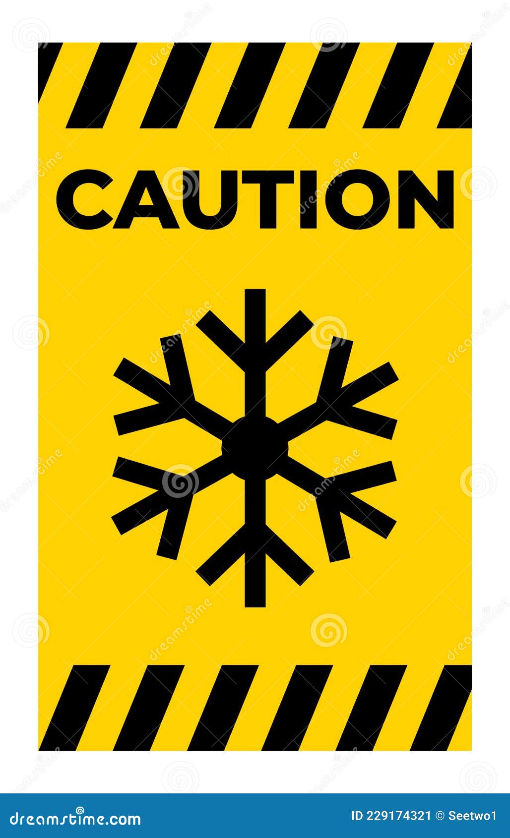 Triangle Warning Sign with Snowflake Symbol Isolate on White Background ...