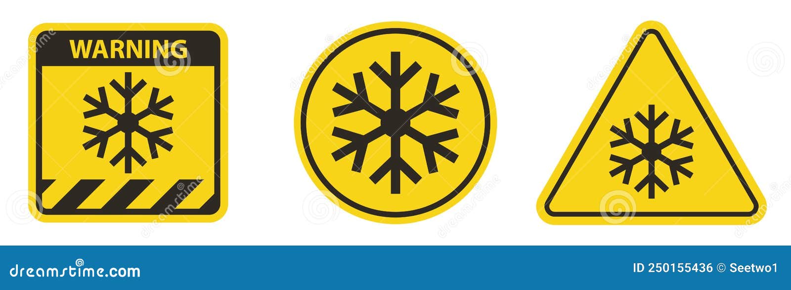 Triangle Warning Sign with Snowflake Symbol Isolate on White Background ...