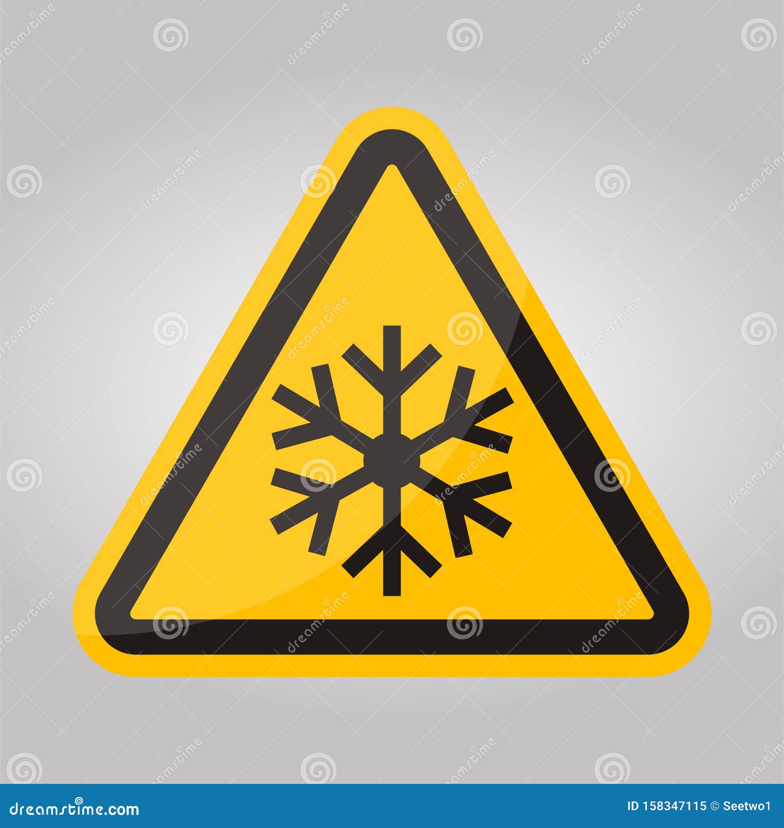 Triangle Warning Sign with Snowflake Symbol Isolate on White Background ...