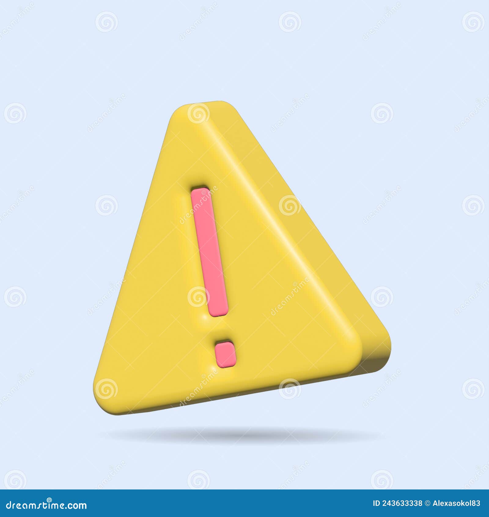 Triangle Warning Symbol on Blue Background. Error Alert Safety Concept ...