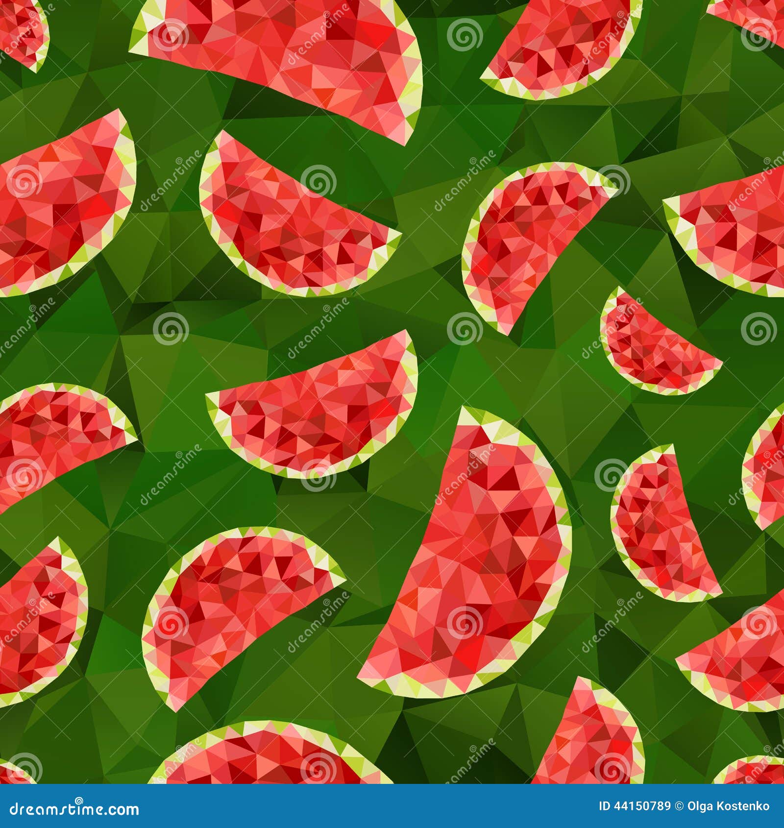 Triangle Watermelon Abstract Seamless Pattern Stock Vector ...