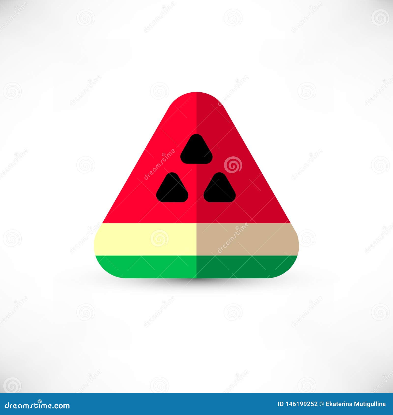 Triangle watermelon icon stock vector. Illustration of filled - 146199252