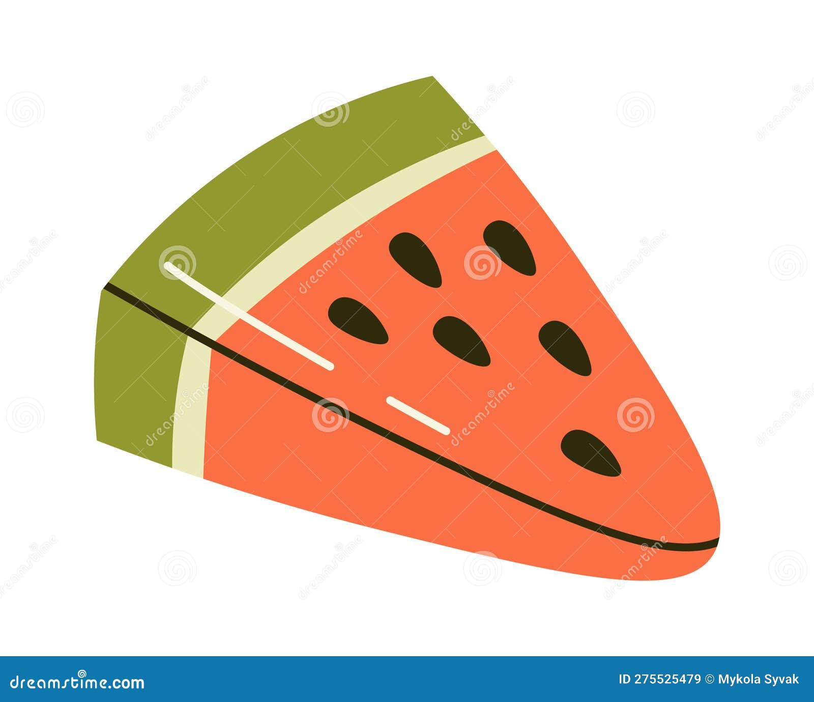Triangle Watermelon Slice stock vector. Illustration of summer - 275525479