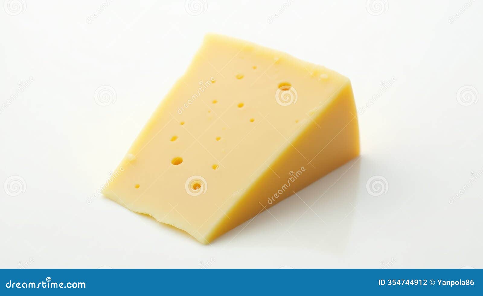 Triangle Wedge of Swiss Cheese with Holes on a White Background Stock ...