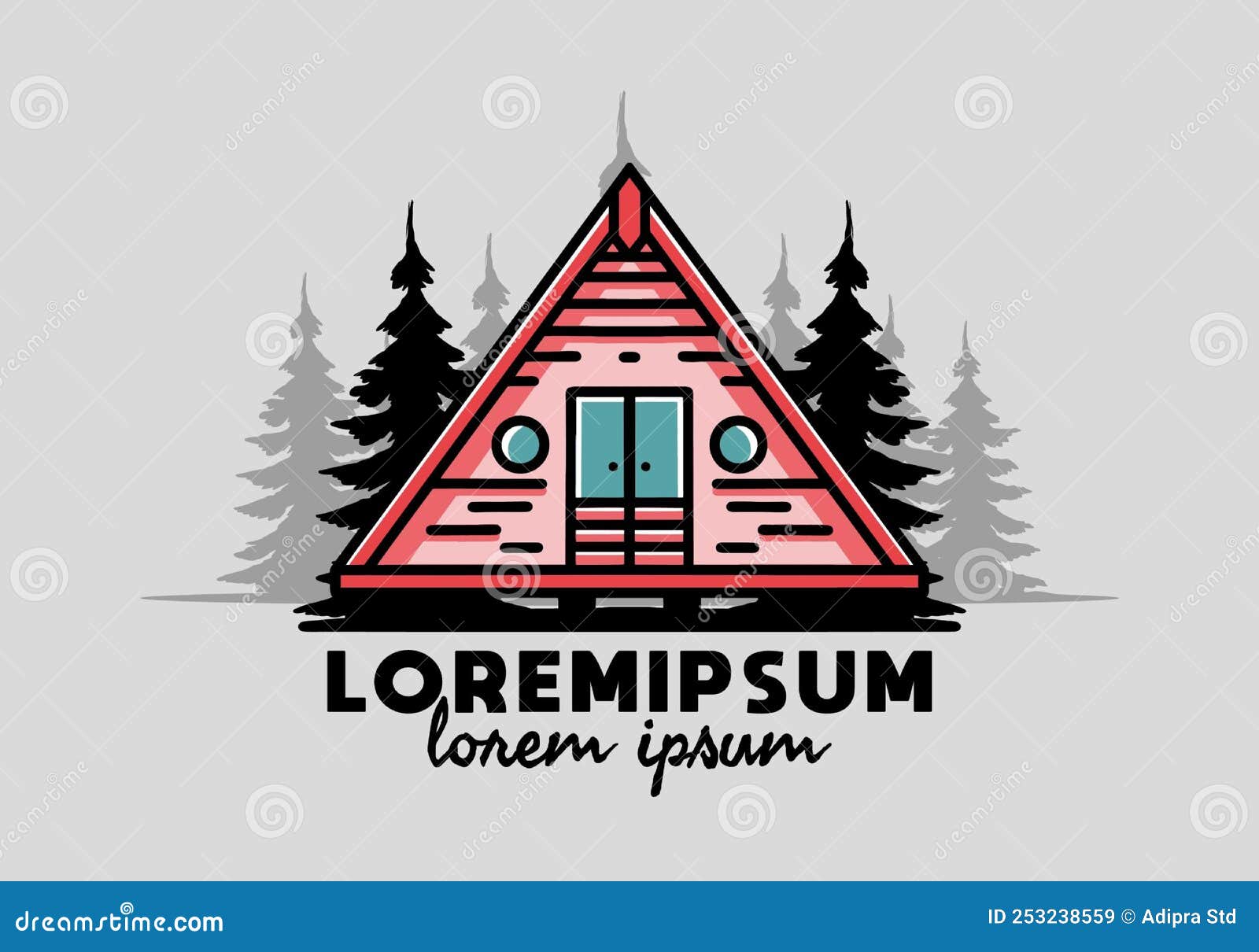Triangle Wood Cabin Illustration Design Stock Vector - Illustration of ...
