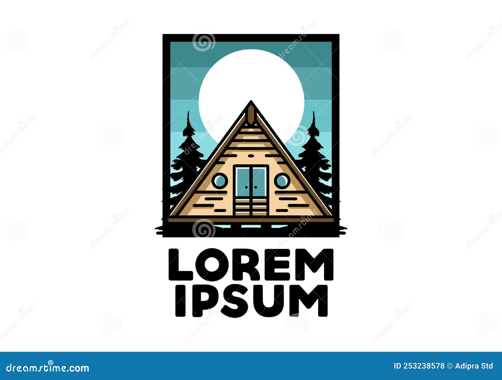 Triangle Wood Cabin Illustration Design Stock Vector - Illustration of ...