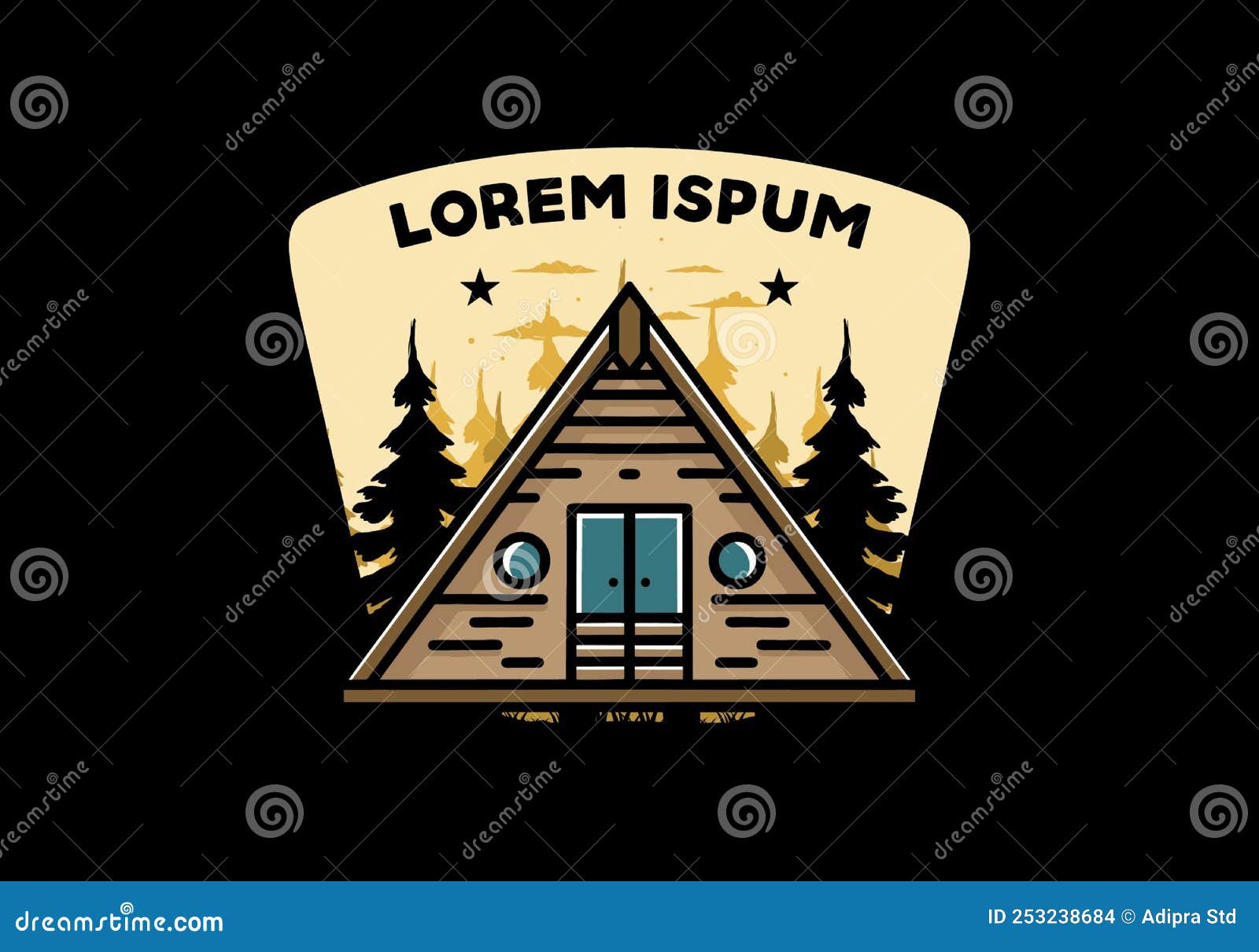 Triangle Wood Cabin Illustration Design Stock Vector - Illustration of ...