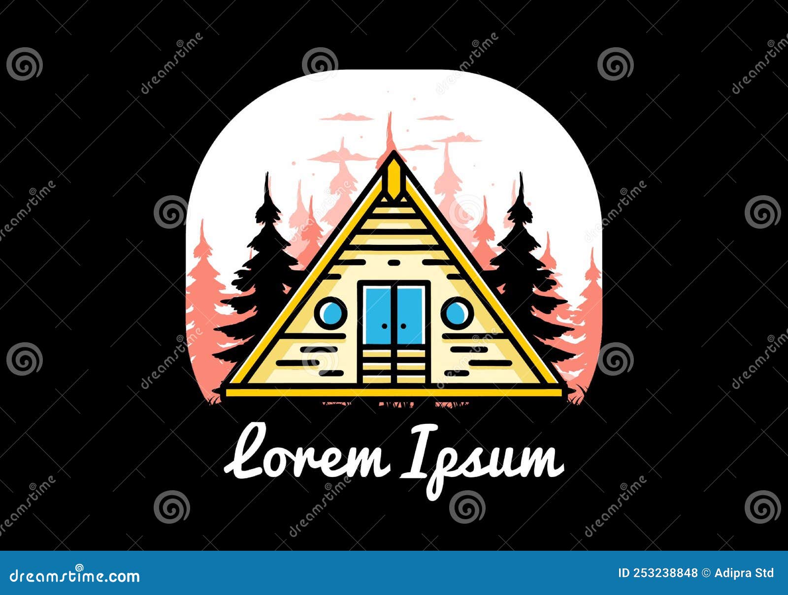 Triangle Wood Cabin Illustration Design Stock Vector - Illustration of ...