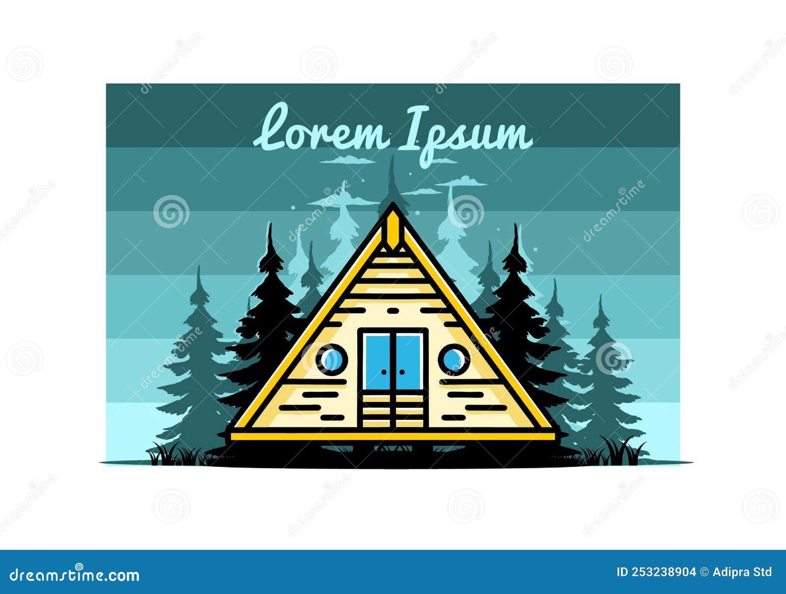 Triangle Wood Cabin Illustration Design Stock Vector - Illustration of ...