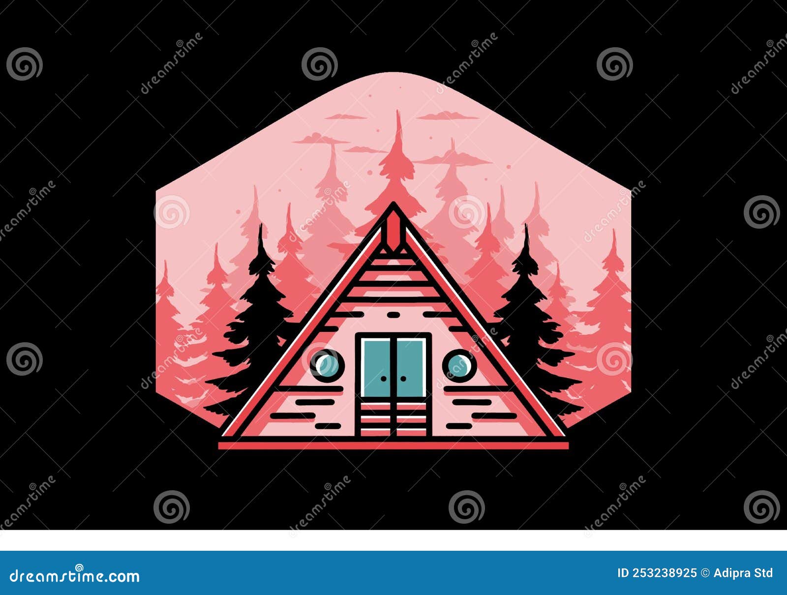 Triangle Wood Cabin Illustration Design Stock Vector - Illustration of ...