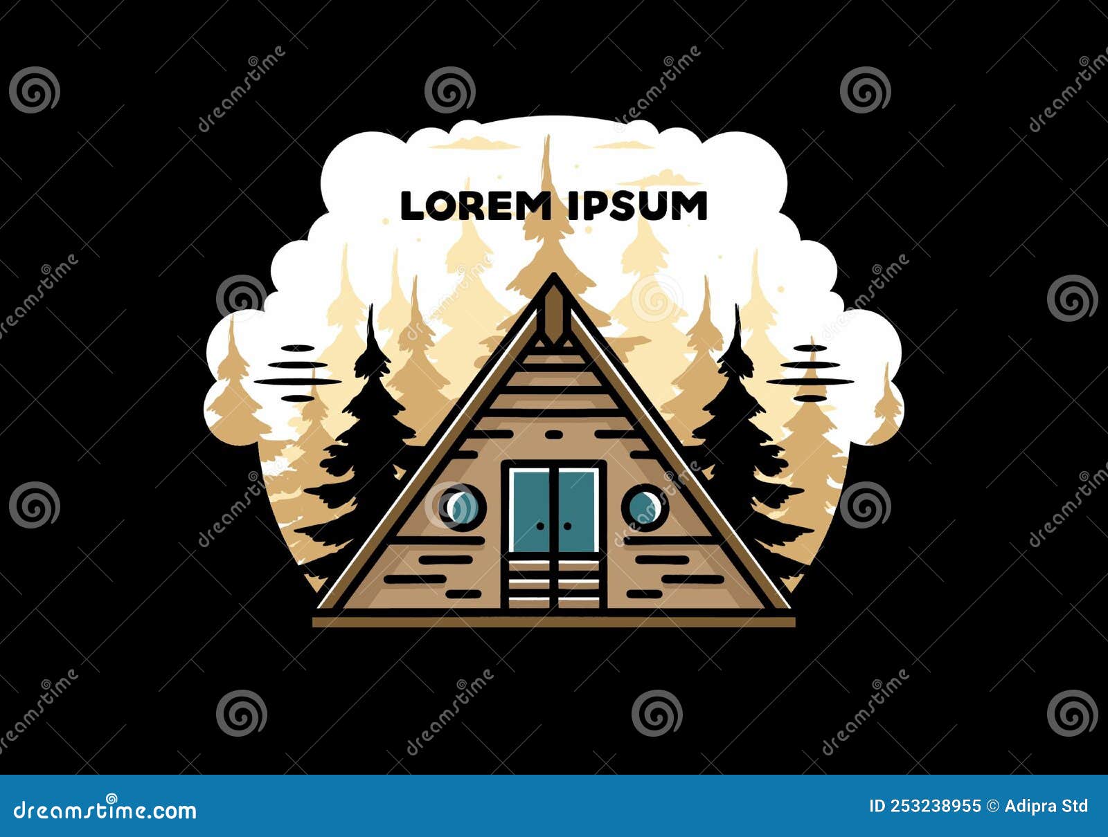 Triangle Wood Cabin Illustration Design Stock Vector - Illustration of ...