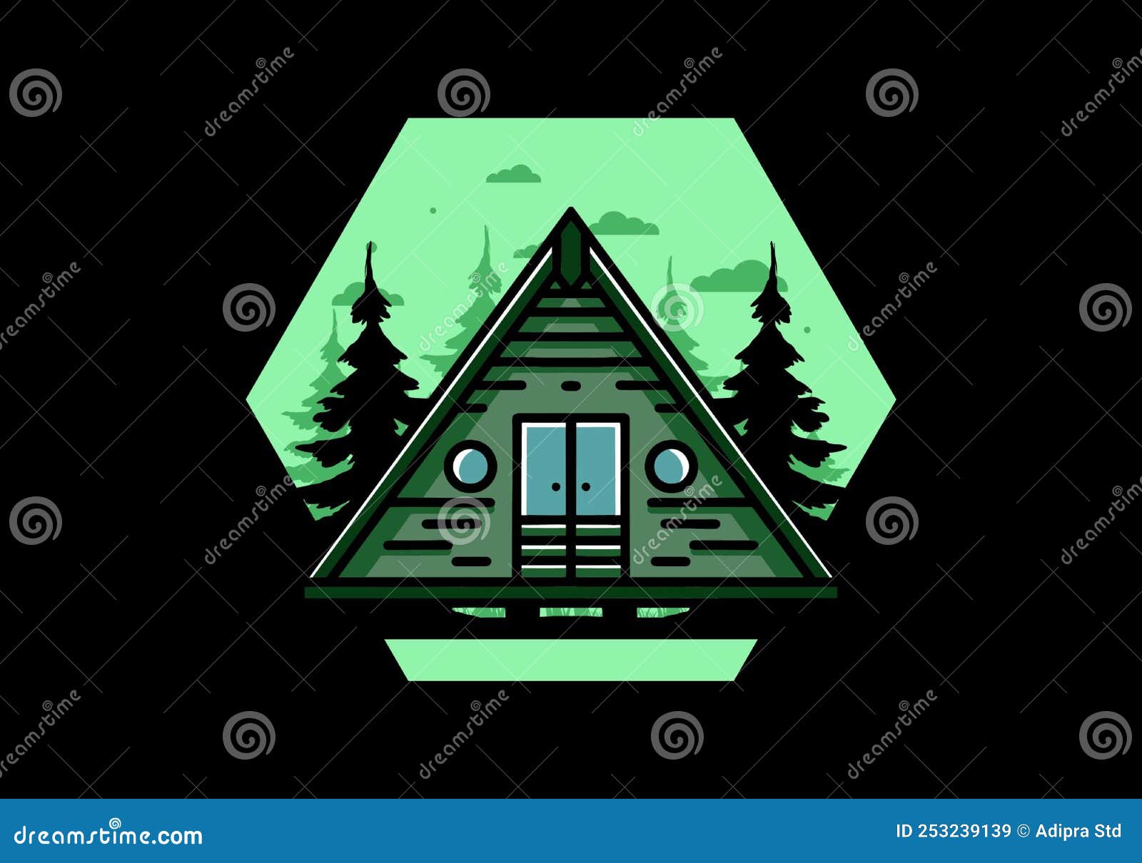 Triangle Wood Cabin Illustration Design Stock Vector - Illustration of ...