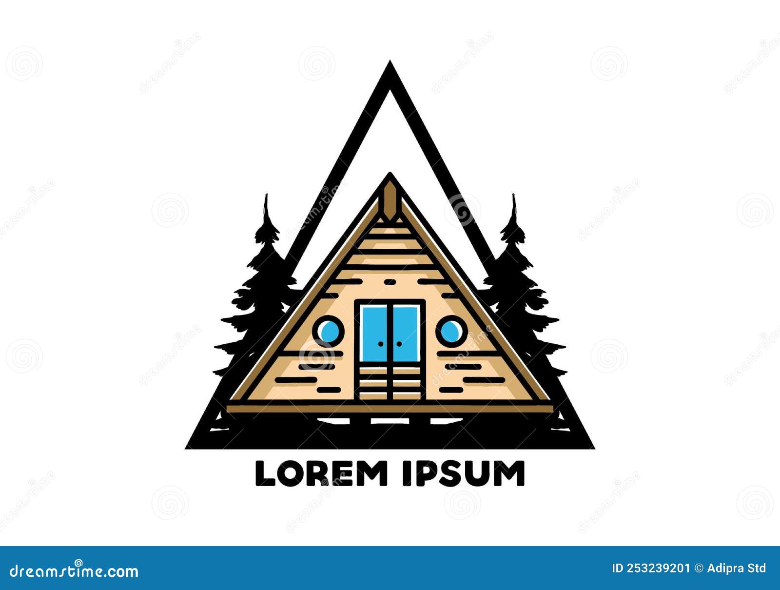 Triangle Wood Cabin Illustration Design Stock Vector - Illustration of ...