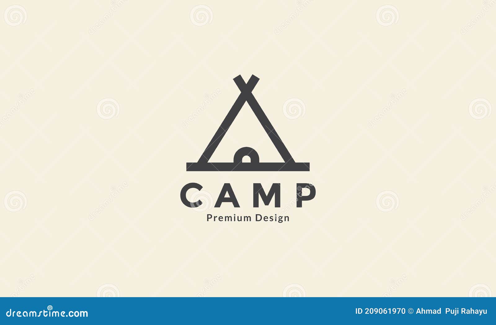 Triangle Wood Camp Line Logo Symbol Icon Vector Graphic Design ...