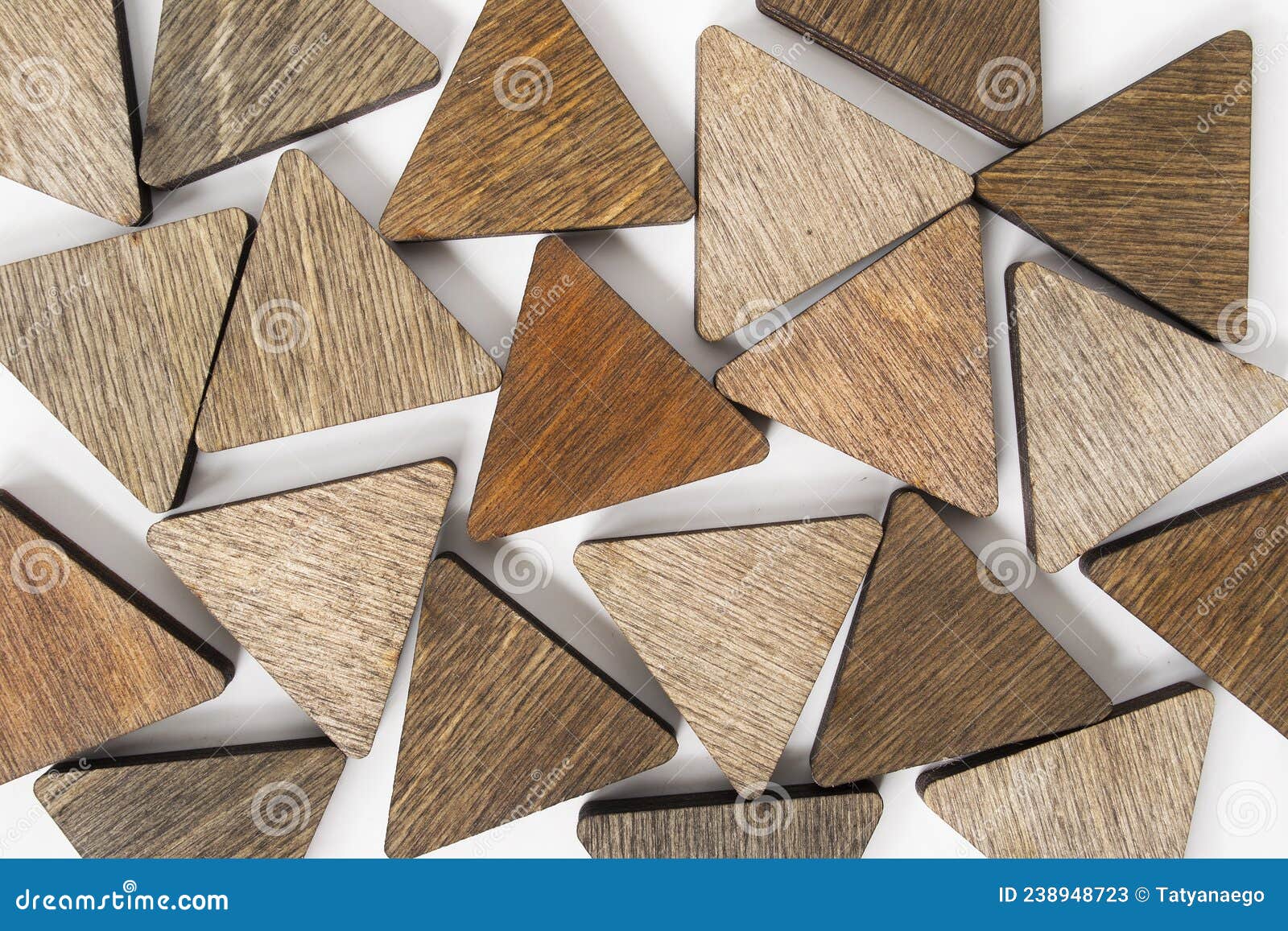 Triangle Wood Mosaic Pieces Stock Image - Image of brown, mosaic: 238948723