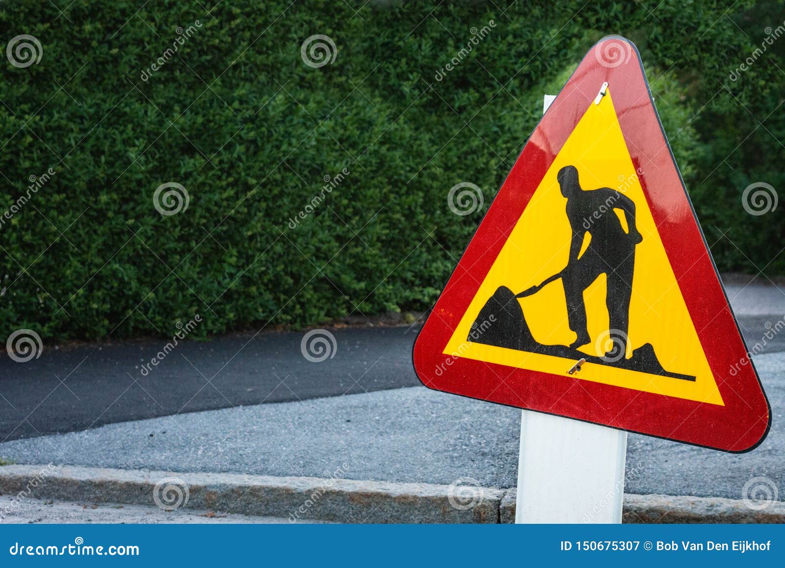 A Triangle Work Warning Sign Stock Image | CartoonDealer.com #150675307