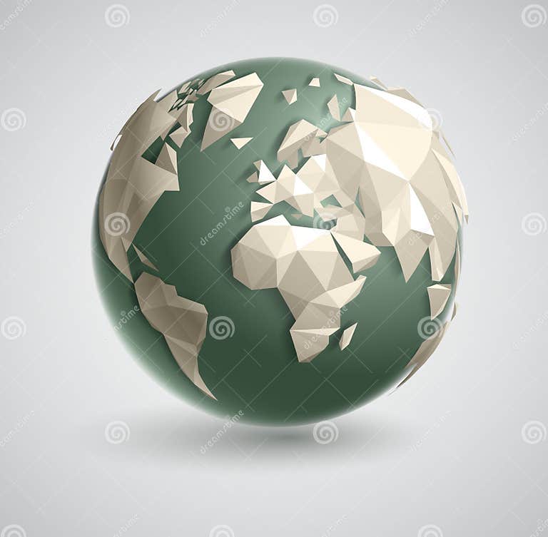 Triangle World Globe stock vector. Illustration of concept - 31593083