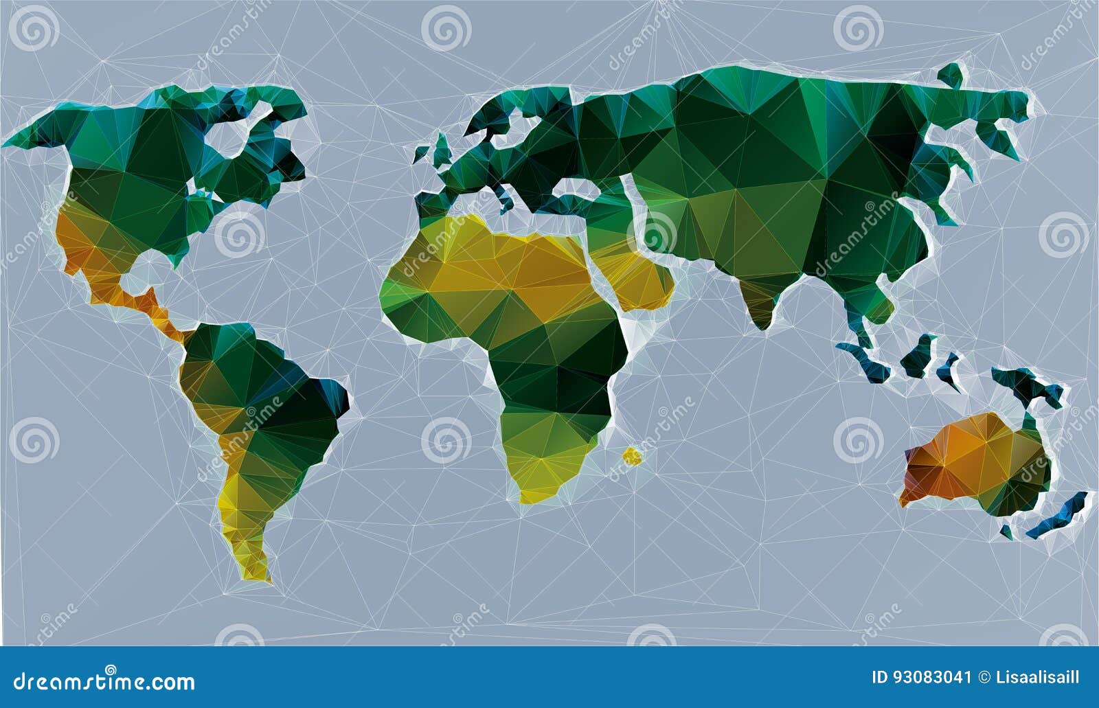 Triangle World Map Vector Illustration. Stylize World Map, Technology ...