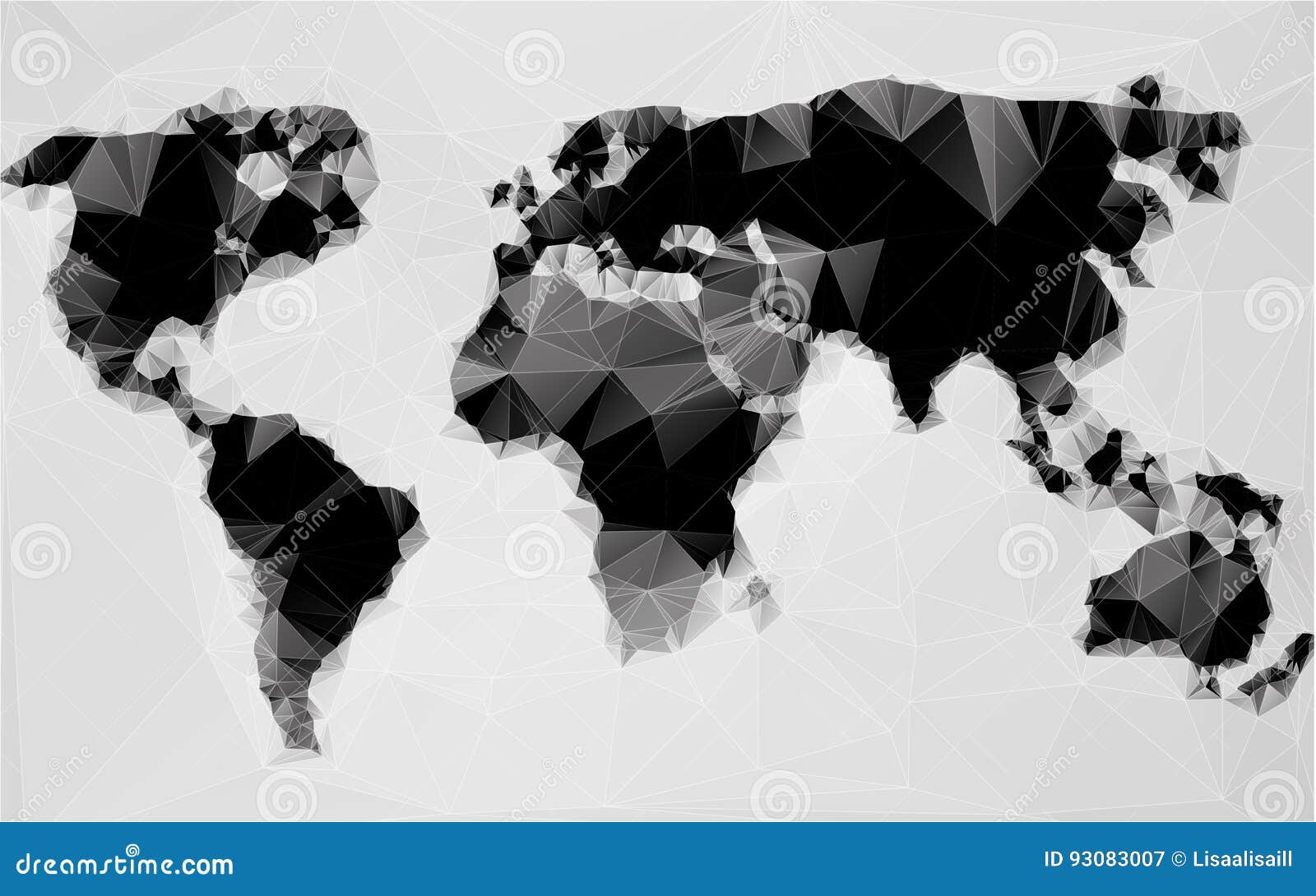 Triangle World Map Vector Illustration. Stylize World Map, Technology ...