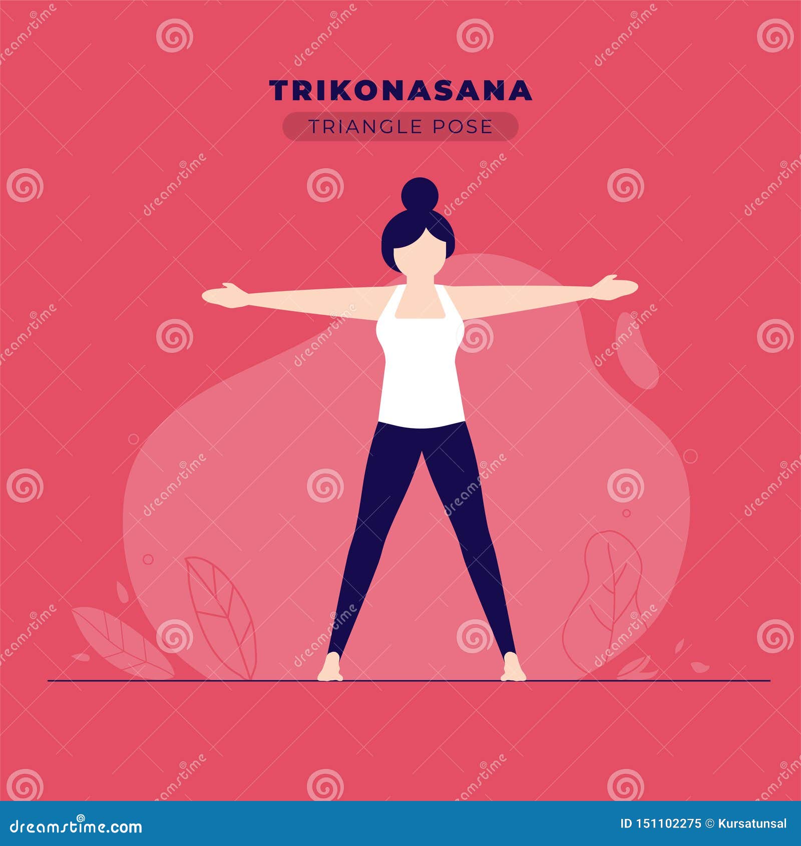 Triangle Yoga Pose Illustration Stock Vector - Illustration of ...