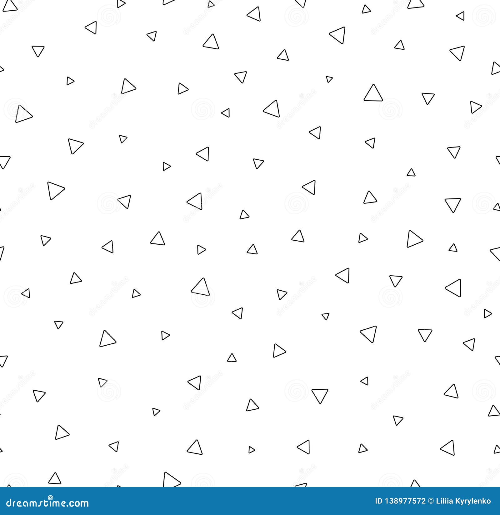 Triangles Abctract Seamless Pattern. Chaotic Geometric Shape Stock ...