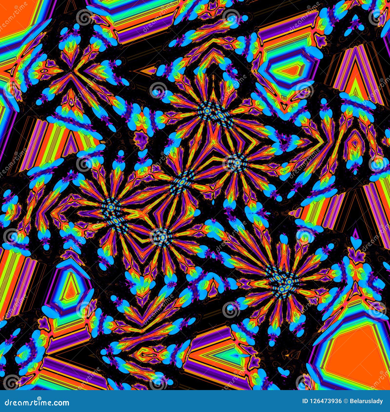 Rainbow Triangles Abstract Graffiti in Neon Colors Stock Illustration ...