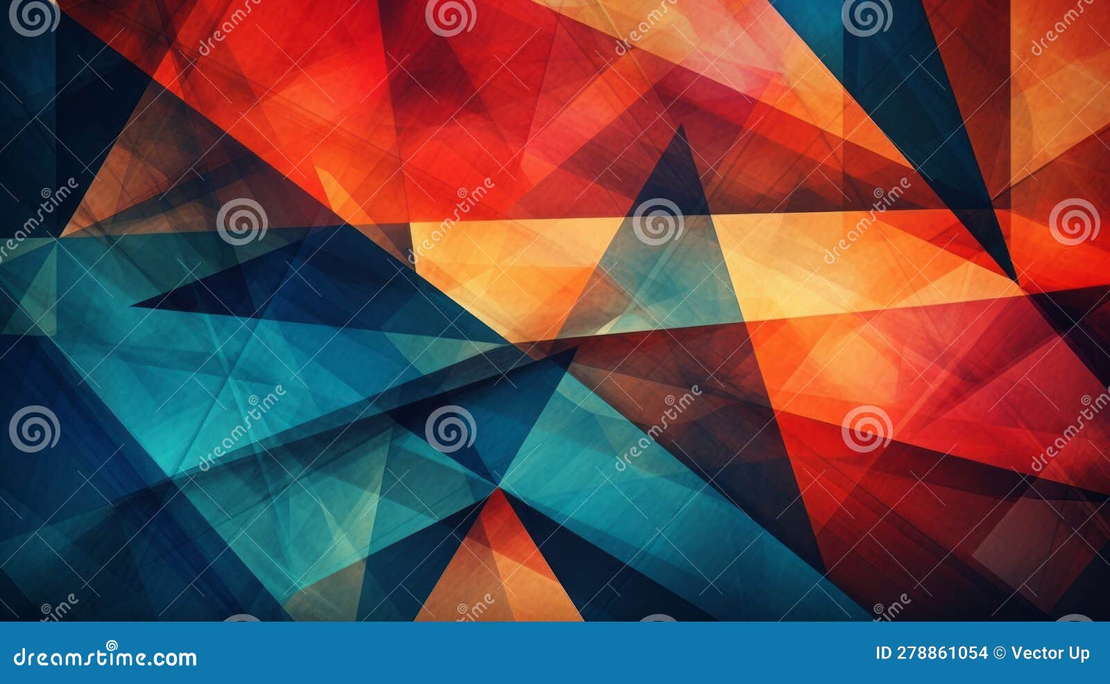 Triangles and Arcs in Vibrant Shades. Generative AI Stock Illustration ...