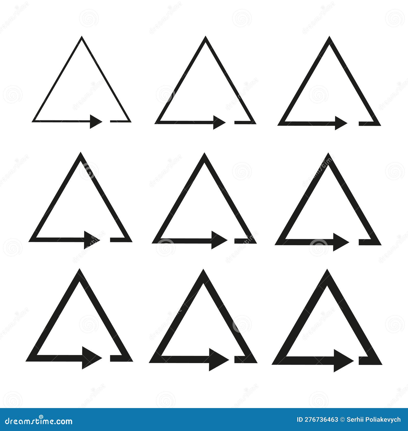 Triangles Arrows in Flat Style. Vector Illustration Stock Vector ...