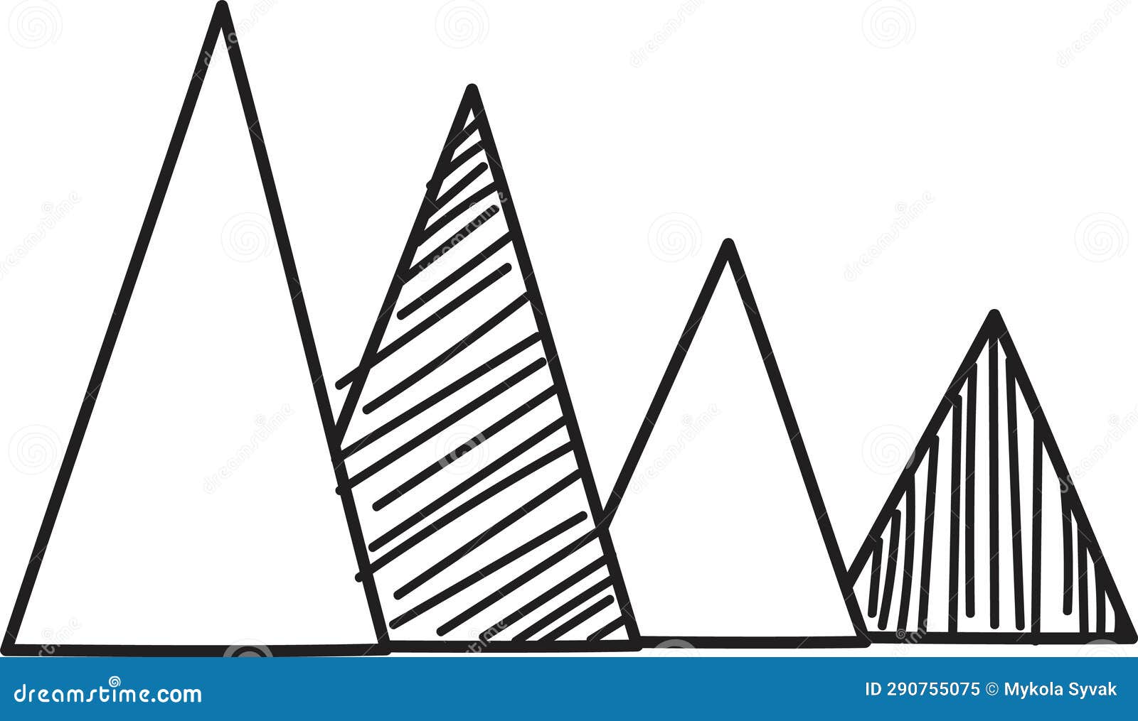 Triangles Chart Doodle stock vector. Illustration of chart - 290755075