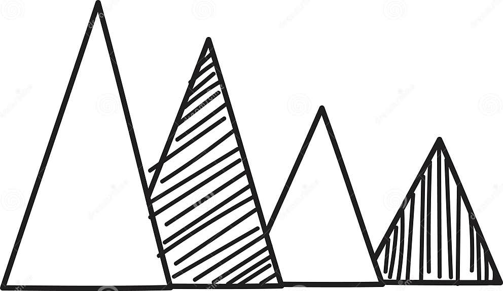 Triangles Chart Doodle stock illustration. Illustration of chart ...